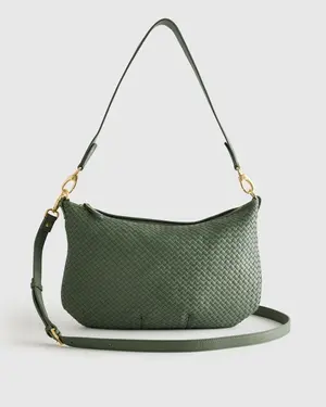 Quince Sloane Handwoven Shoulder Bag - Sage