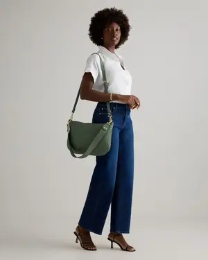 Quince Sloane Handwoven Shoulder Bag - Sage
