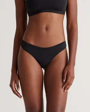 Quince High-cut Thong - Black/ocean