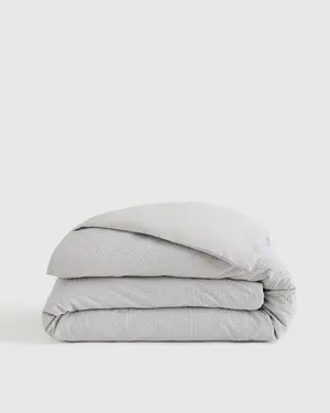 Quince Luxe Waffle Duvet Cover Light Grey