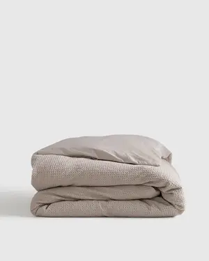 Quince Luxe Waffle Duvet Cover Sand