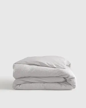 Quince Luxe Waffle Duvet Cover - White