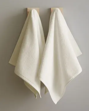 Quince Turkish Ribbed Quick Dry Bath Towel Bundle - Ivory