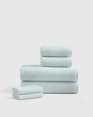 Quince Turkish Ribbed Quick Dry Bath Towel Bundle Mist