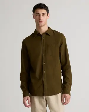 Quince Stretch Selvage Shirt - Olive