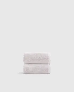 Quince Turkish Ribbed Quick Dry Hand Towel - Silver