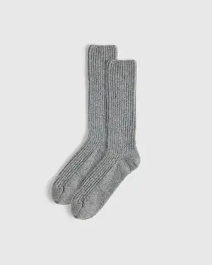 Quince Cashmere Trouser Socks - Heather Grey