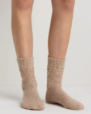 Quince Cashmere Trouser Socks - Oatmeal