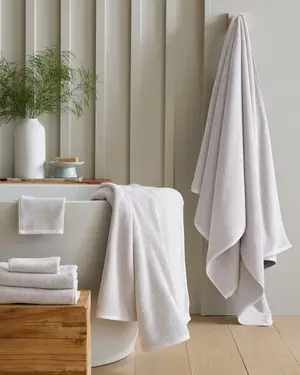 Quince Turkish Ribbed Quick Dry Bath Sheet Bundle - Silver