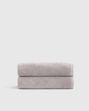 Quince Turkish Ribbed Quick Dry Bath Towel - Grey