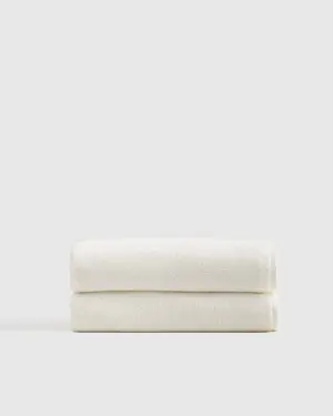 Quince Turkish Ribbed Quick Dry Bath Towel - Ivory