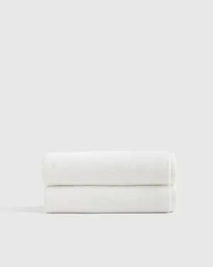 Quince Turkish Ribbed Quick Dry Bath Towel - White