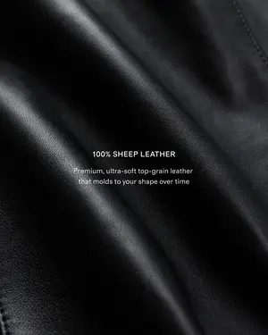 Quince Stand-collar Leather Jacket - Black