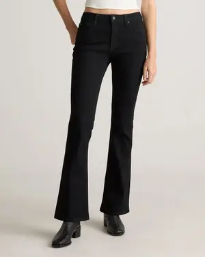 Quince Luna Stretch Flare Jeans Black