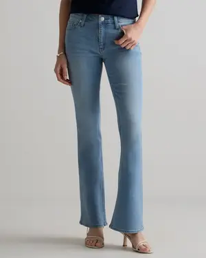 Quince Luna Stretch Flare Jeans - Frosted Blue