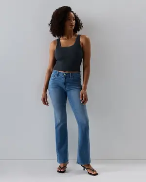 Quince Luna Stretch Flare Jeans - Seaside Blue
