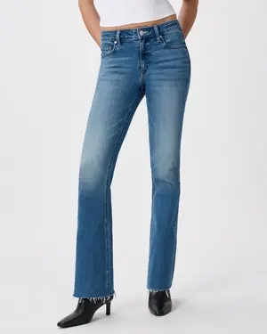Quince Luna Stretch Flare Jeans - Twilight Blue Fray