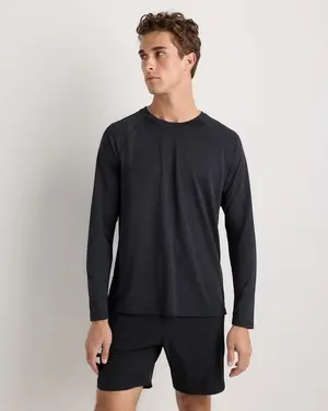 Quince Mesh Performance Training Long Sleeve T-shirt - Heather Black