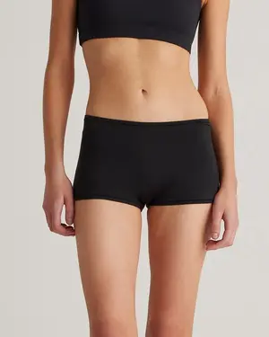Quince Boyshort - Black/soft White/ocean