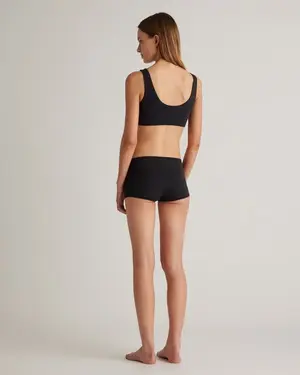 Quince Boyshort - Black/soft White/ocean