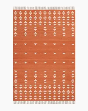 Quince Shay Wool Kilim Rug Brick