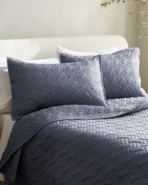 Quince Basketweave Quilt Set - Mineral