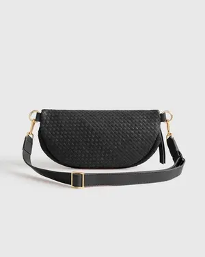 Quince Sloane Handwoven Sling Bag - Black