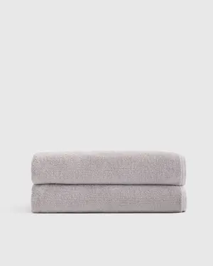 Quince Turkish Ribbed Quick Dry Bath Sheet - Grey