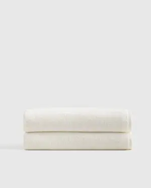 Quince Turkish Ribbed Quick Dry Bath Sheet Ivory