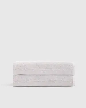 Quince Turkish Ribbed Quick Dry Bath Sheet Silver