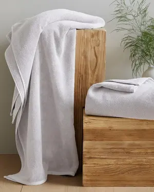 Quince Turkish Ribbed Quick Dry Bath Sheet - Silver