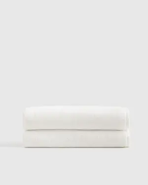 Quince Turkish Ribbed Quick Dry Bath Sheet - White