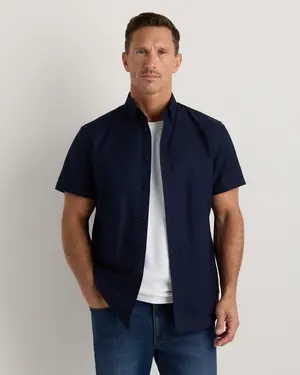 Quince Short Sleeve Oxford Shirt - Deep Navy