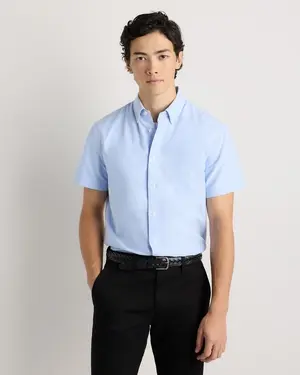 Quince Short Sleeve Oxford Shirt - Pale Blue