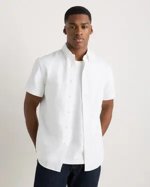 Quince Short Sleeve Oxford Shirt - White