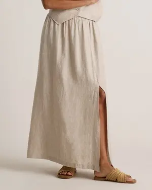 Quince 100% European Linen Maxi Skirt - Flax