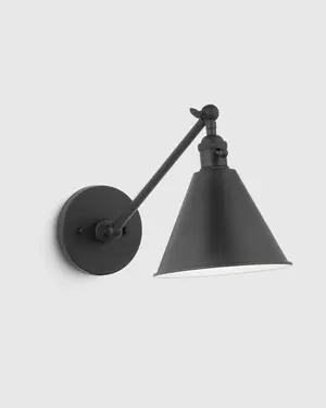 Quince Articulating Single Arm Steel Wall Sconce - Black