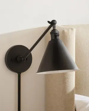 Quince Articulating Single Arm Steel Wall Sconce - Black