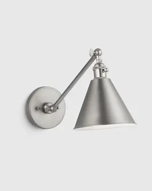 Quince Articulating Single Arm Steel Wall Sconce Silver