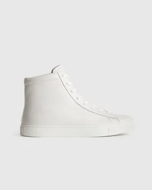 Quince Italian Leather High Top Sneakers - White