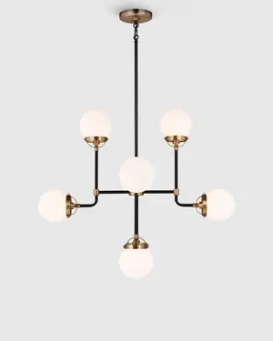 Quince Globe Steel Chandelier - Black