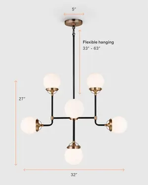 Quince Globe Steel Chandelier