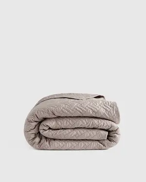 Quince Basketweave Quilt - Stone