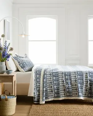 Quince Jacquard Floral Coverlet Set - Glacier Blue