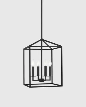 Quince Steel Lantern Pendant Light - Black