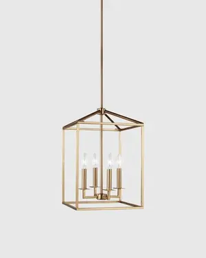 Quince Steel Lantern Pendant Light - Brass
