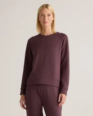 Quince Supersoft Fleece Crew Sweatshirt Dried Fig
