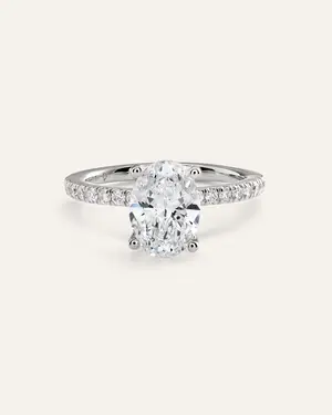 Quince 2.5ct Lab Grown Diamond Oval Pave Ring - Platinum