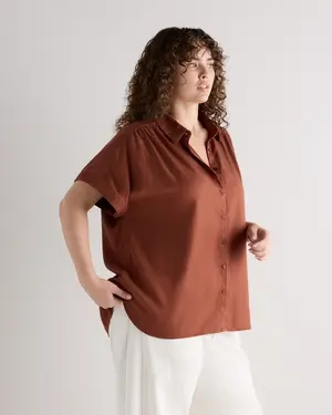Quince Vintage Wash Camp Shirt - Terracotta