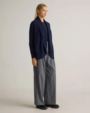 Quince Mongolian Cashmere Open Cardigan Sweater - True Navy